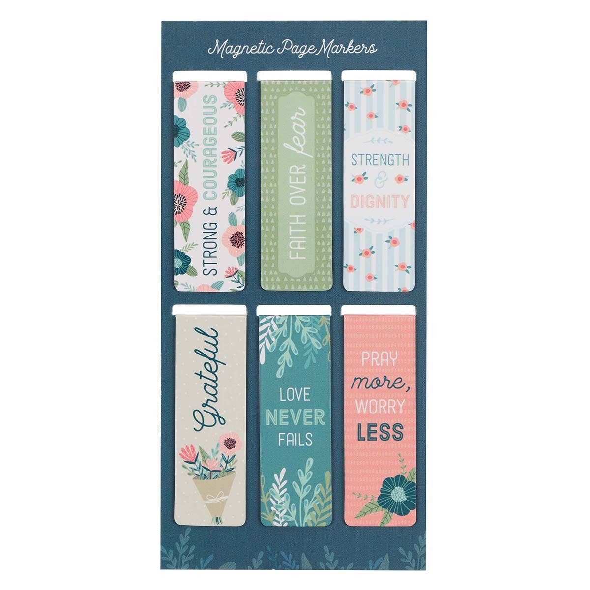 Magnetic Bookmark Set Floral Garden – Denim & Design